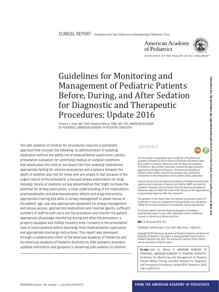 AAP - Guideline For Monitoring and Management of Pediatric Patients ...