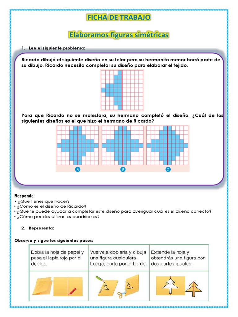D4 A2 FICHA MAT - Elaboramos Figuras Simetricas. | PDF