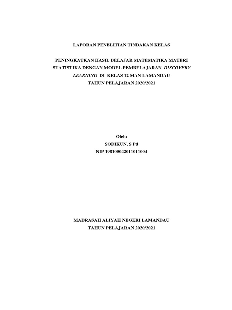 Laporan PTK Sodikun | PDF