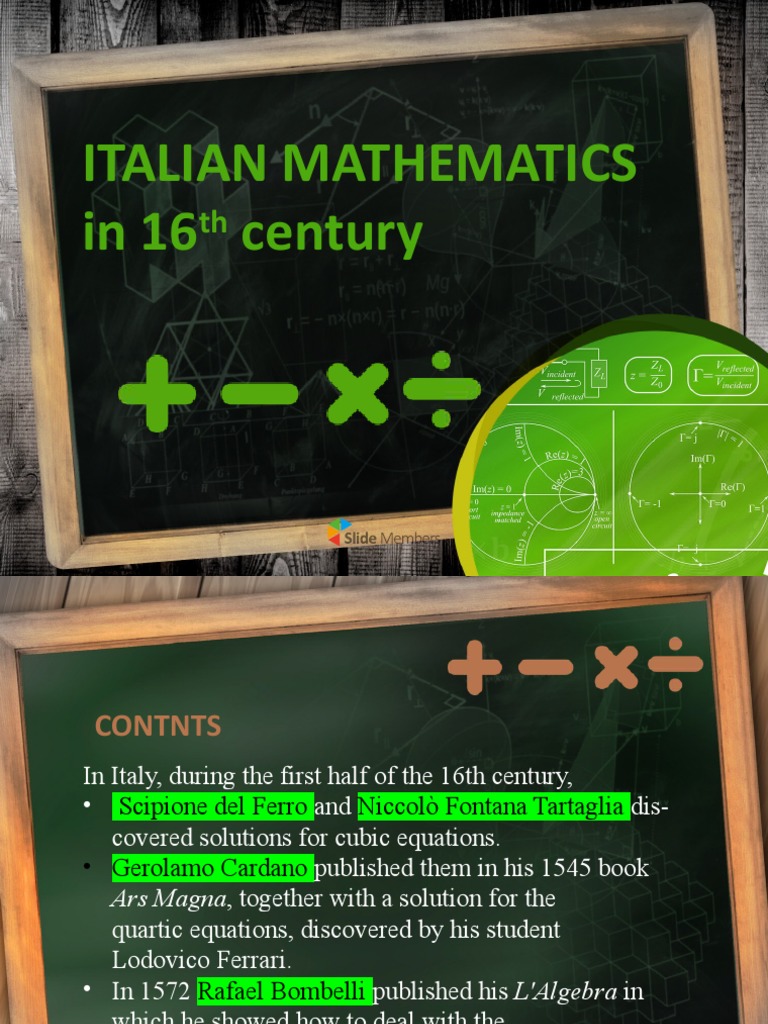 Italian Mathematics in 16TH Century | PDF