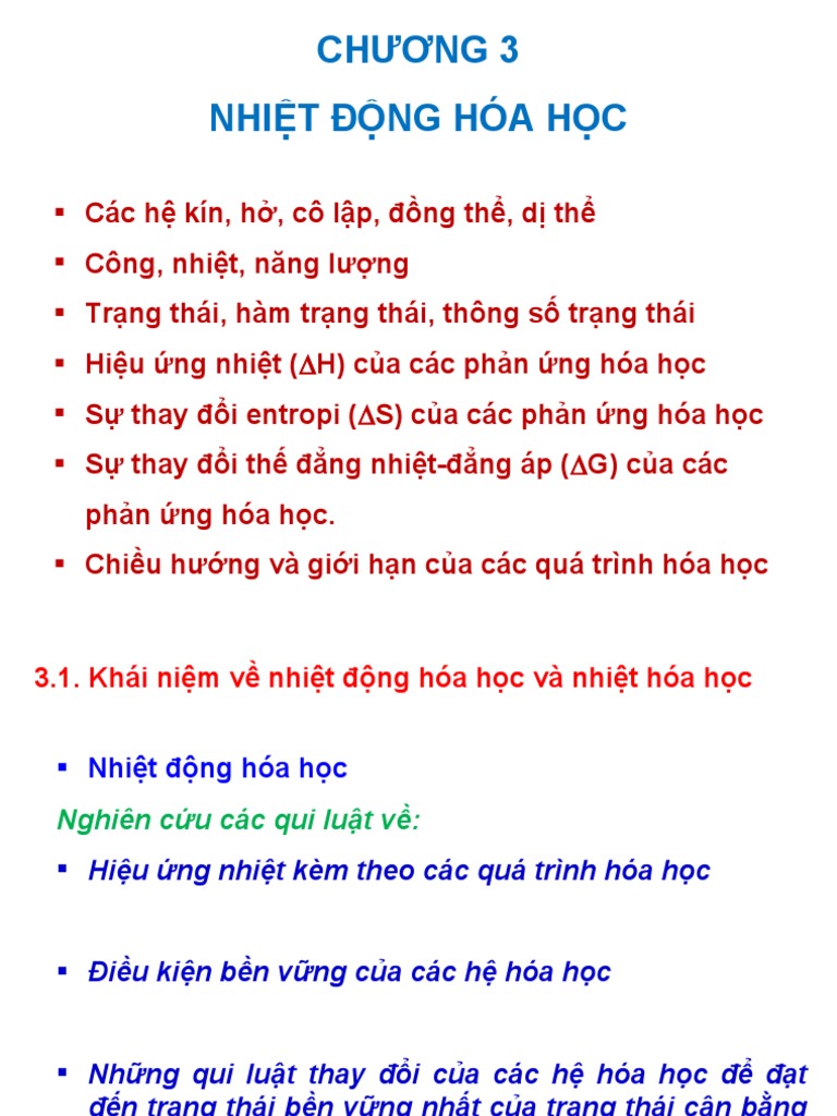 Chapt-3-Nhiệt Động Hóa Học | PDF