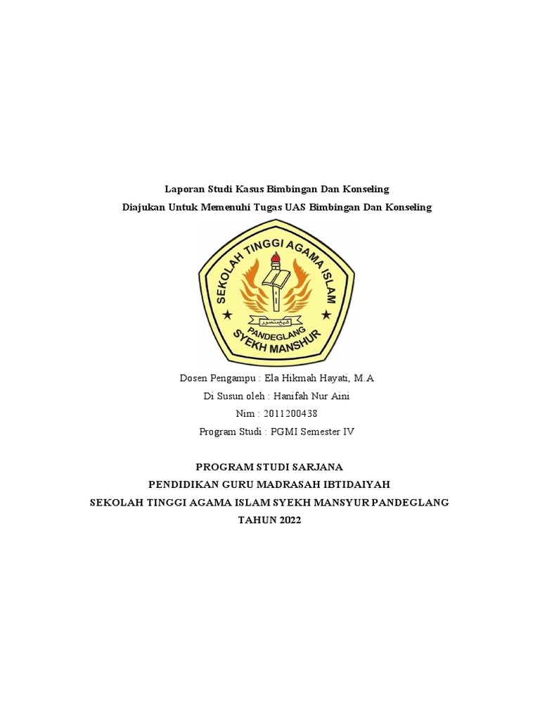Laporan Studi Kasus Bimbingan Dan Konseling | PDF