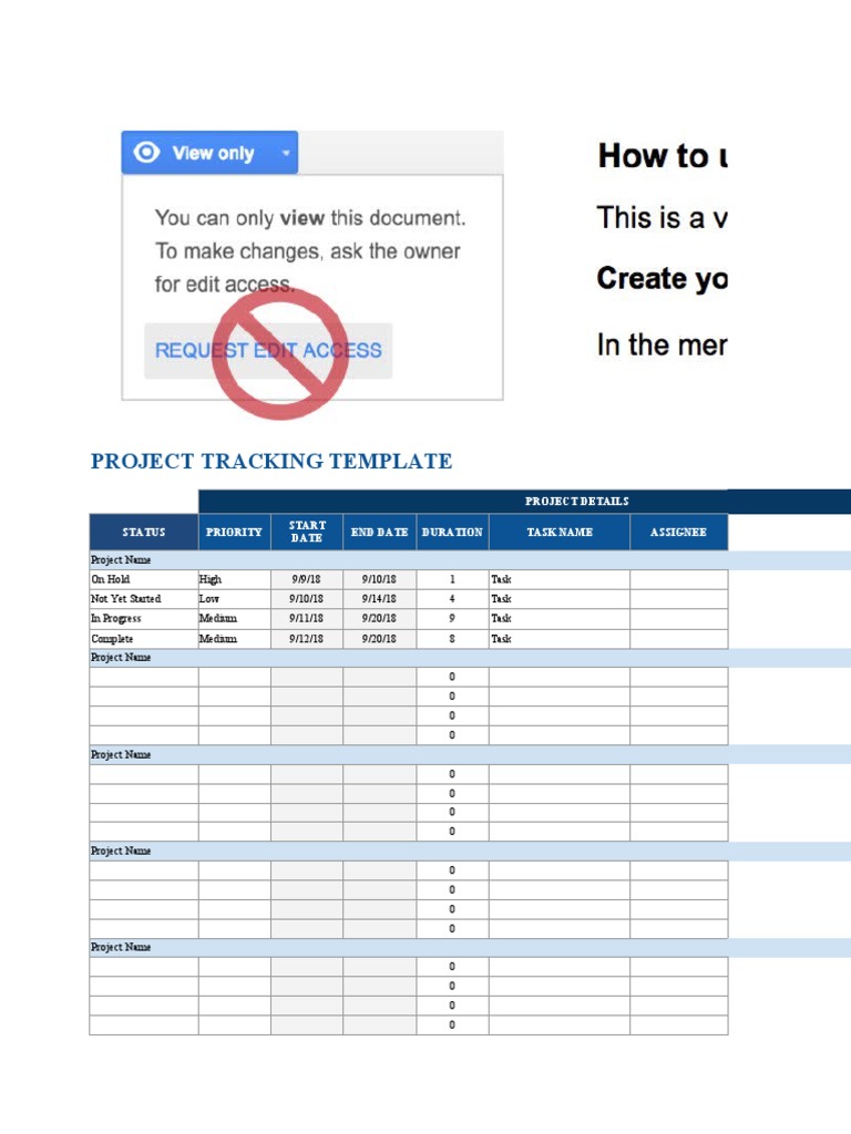 Project Tracking Template Google Sheet | PDF | Business