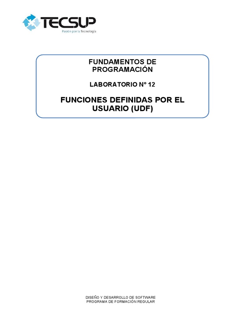 Lab 12 - Funciones Definidas Por El Usuario | PDF | Python (lenguaje de ...