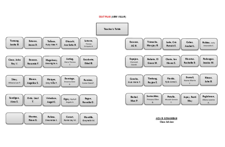 ABM Villar Van Seat Plan | PDF