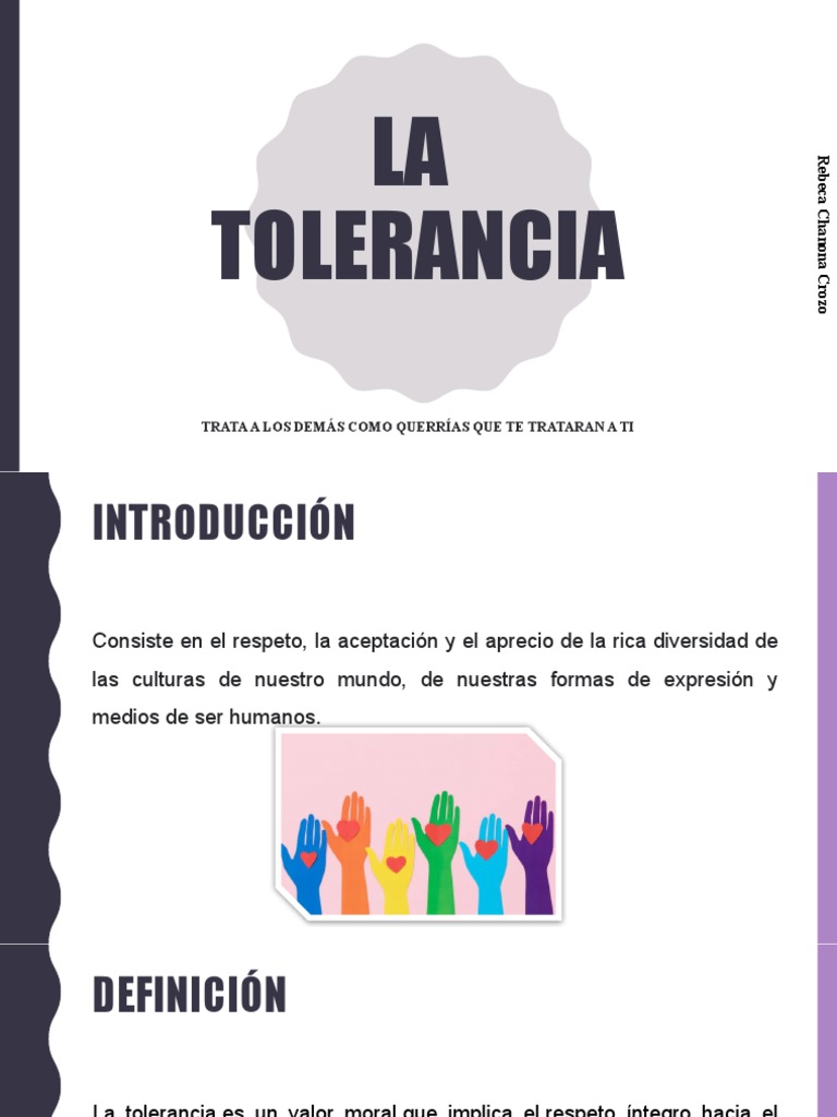 Comparto 'La Tolerancia (1) ' Contigo | PDF | Tolerancia | Sicología