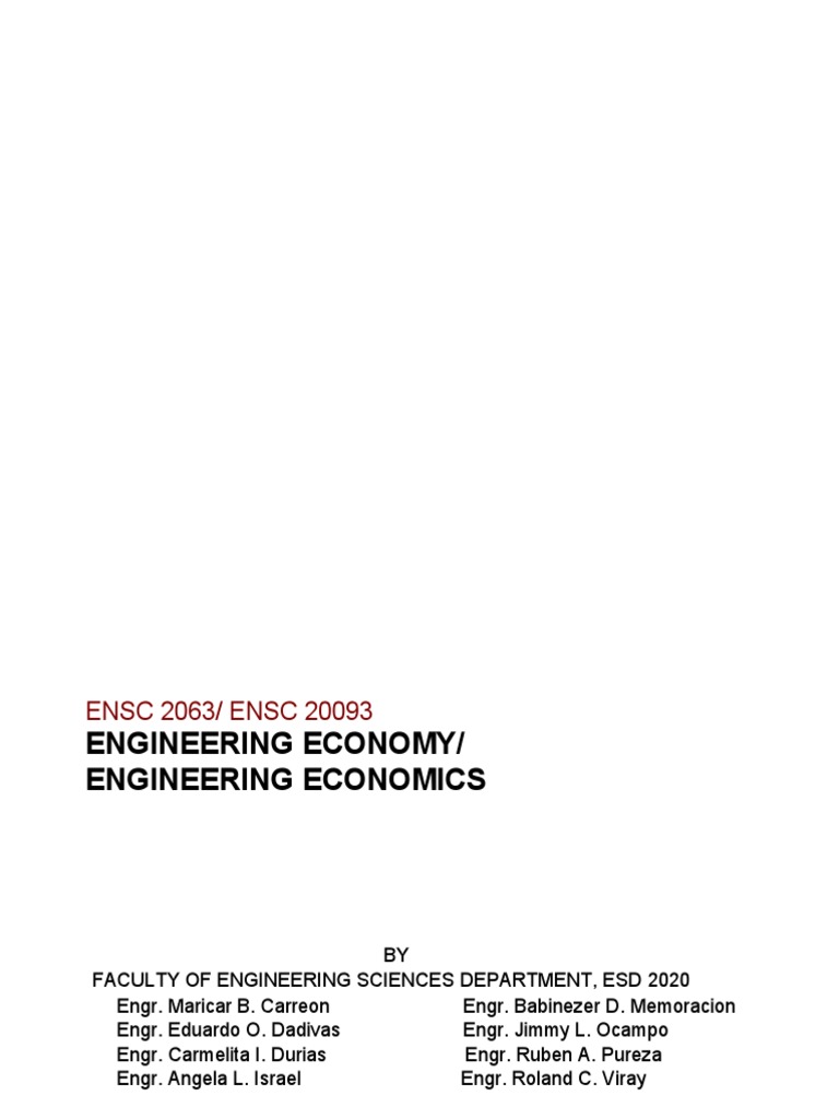Engineering Economy Concepts and Formulas | PDF | Interest | Present Value