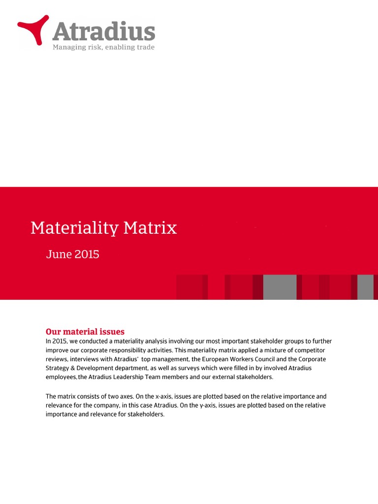 Atradius Materiality Matrix 2015 ATCRMM1501 | PDF