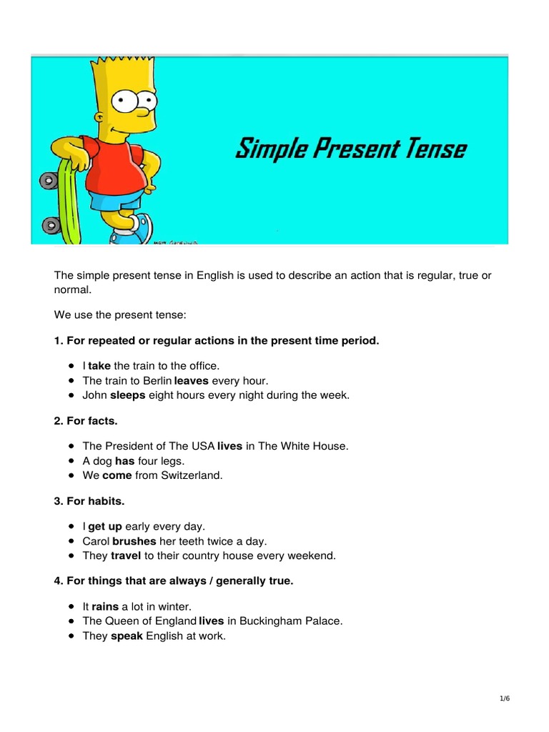 Simple Present Tense Uses and Rules | PDF | Verb | English Language