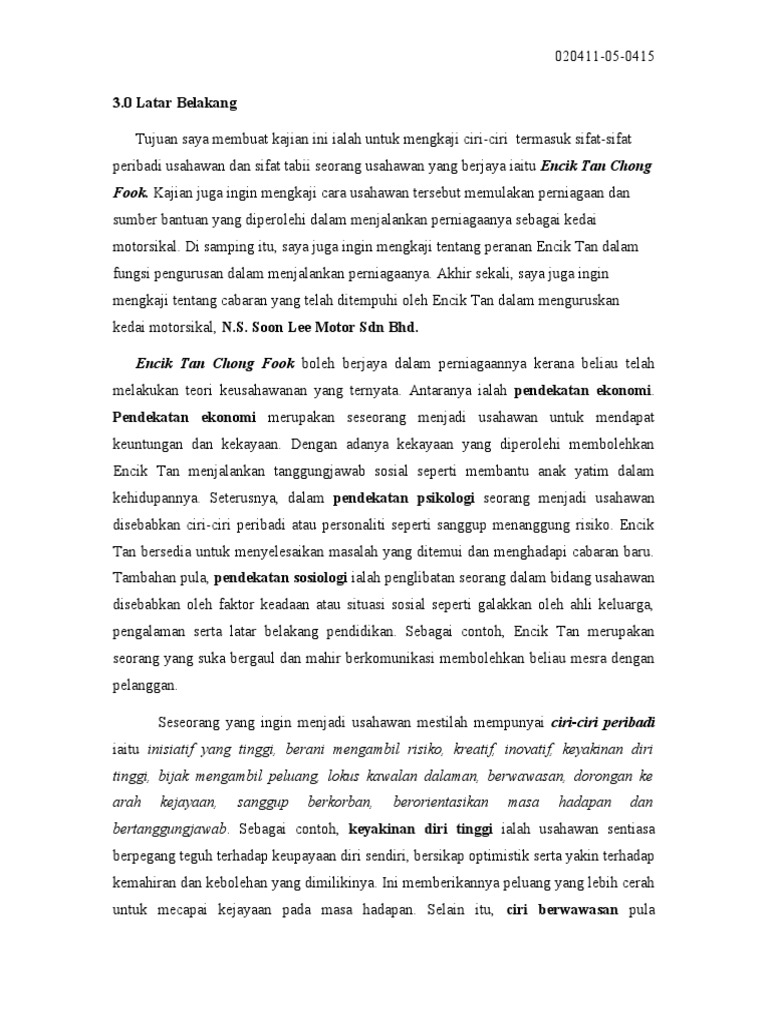 PP KK Sem 3 (Latar Belakang) | PDF