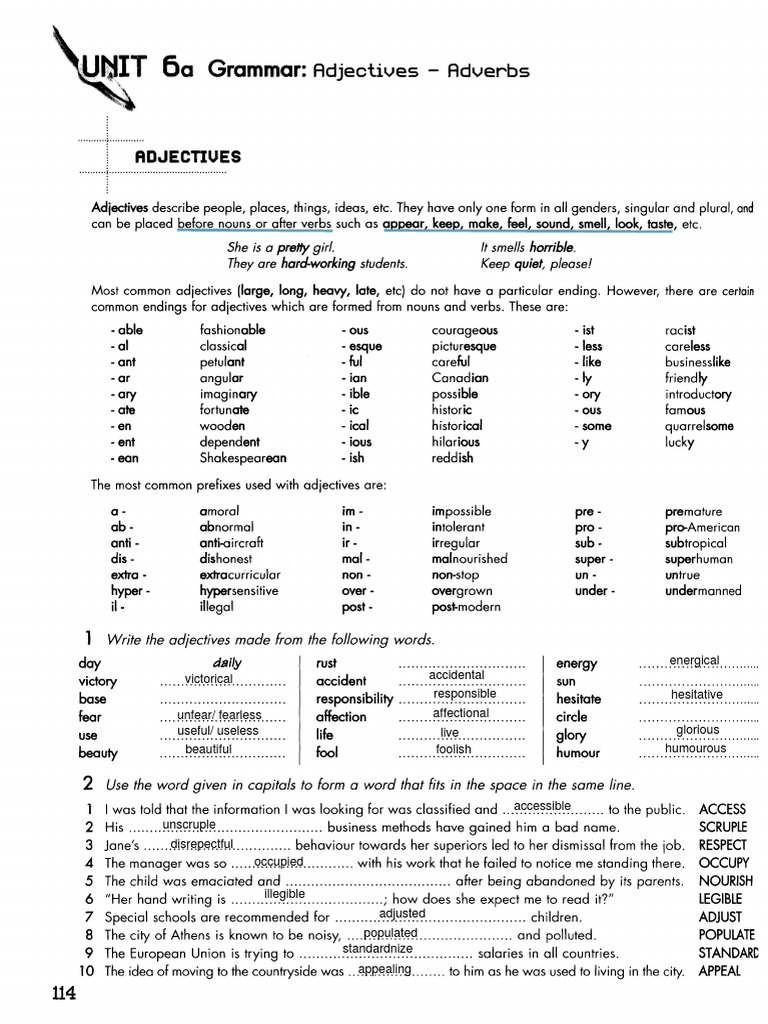 Adjective and Adverbs (Additional Practice) | PDF