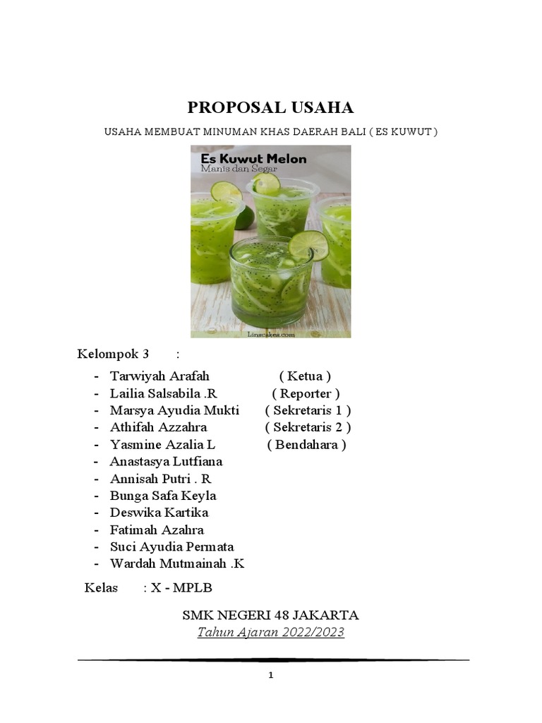 Proposal Es Kuwut | PDF