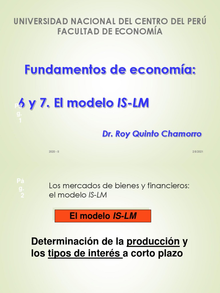 6 y 7. Modelo Is-Lm | PDF | Economía política | Dinero