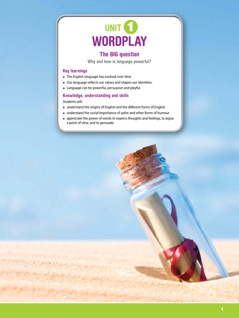 Unit 1 - Wordplay | PDF | Dystopia | Utopian And Dystopian Fiction