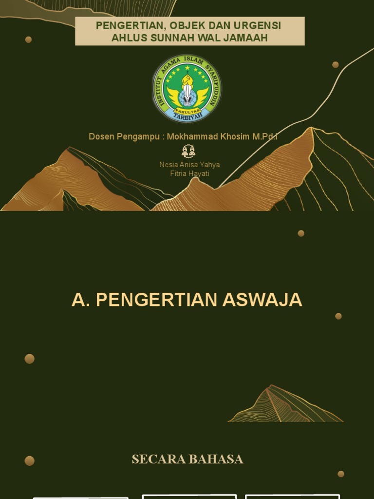 Pengertian dan Urgensi Aswaja | PDF