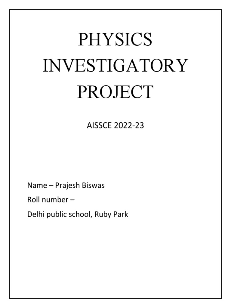 Physics Project | PDF | Electrical Resistance And Conductance ...