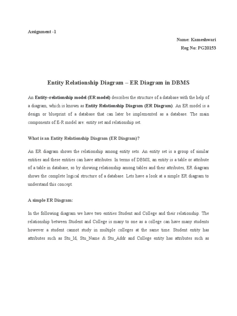 ER Diagram for Student Management System | PDF | Databases ...