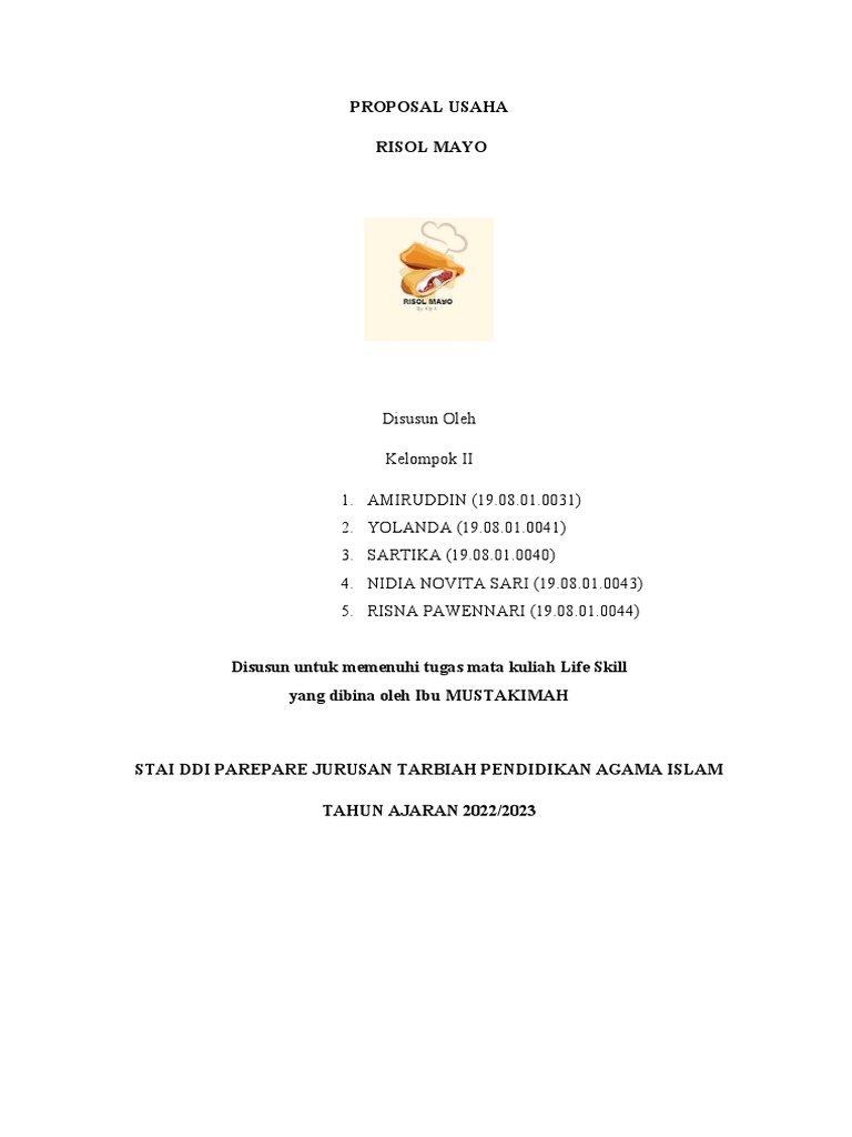 Proposal Usaha Risol Mayo | PDF
