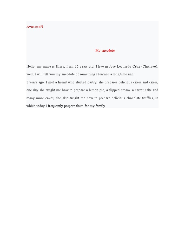 Avance 1 Ingles | PDF