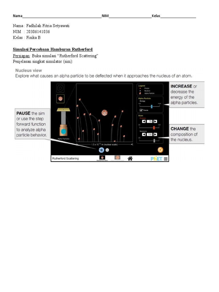 Worksheet 2 - Hamburan Rutherford | PDF