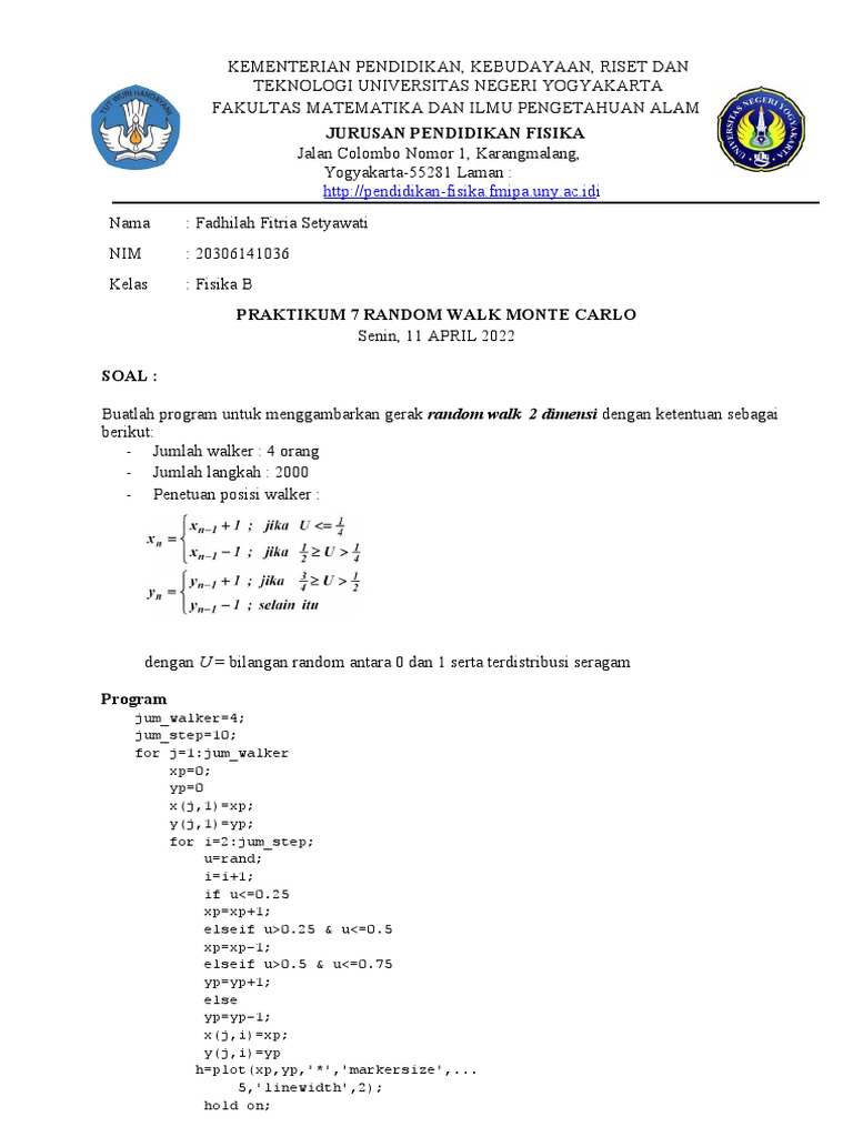 Random Walk Monte Carlo Simulation | PDF