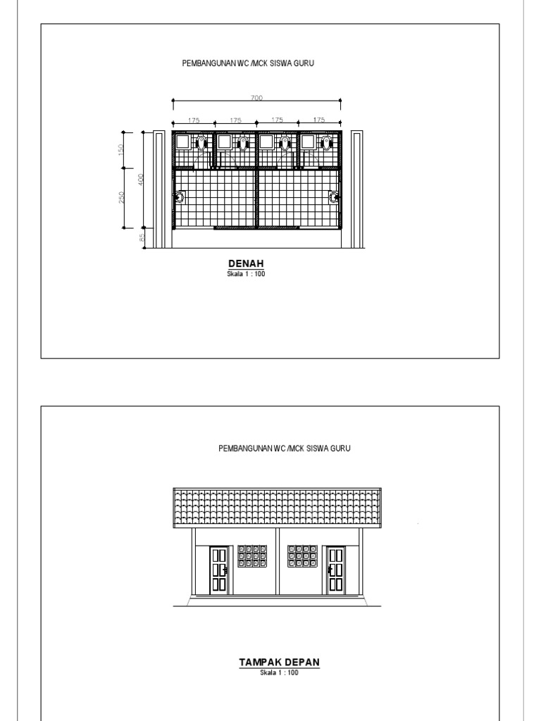 Denah dan Desain WC Sekolah | PDF