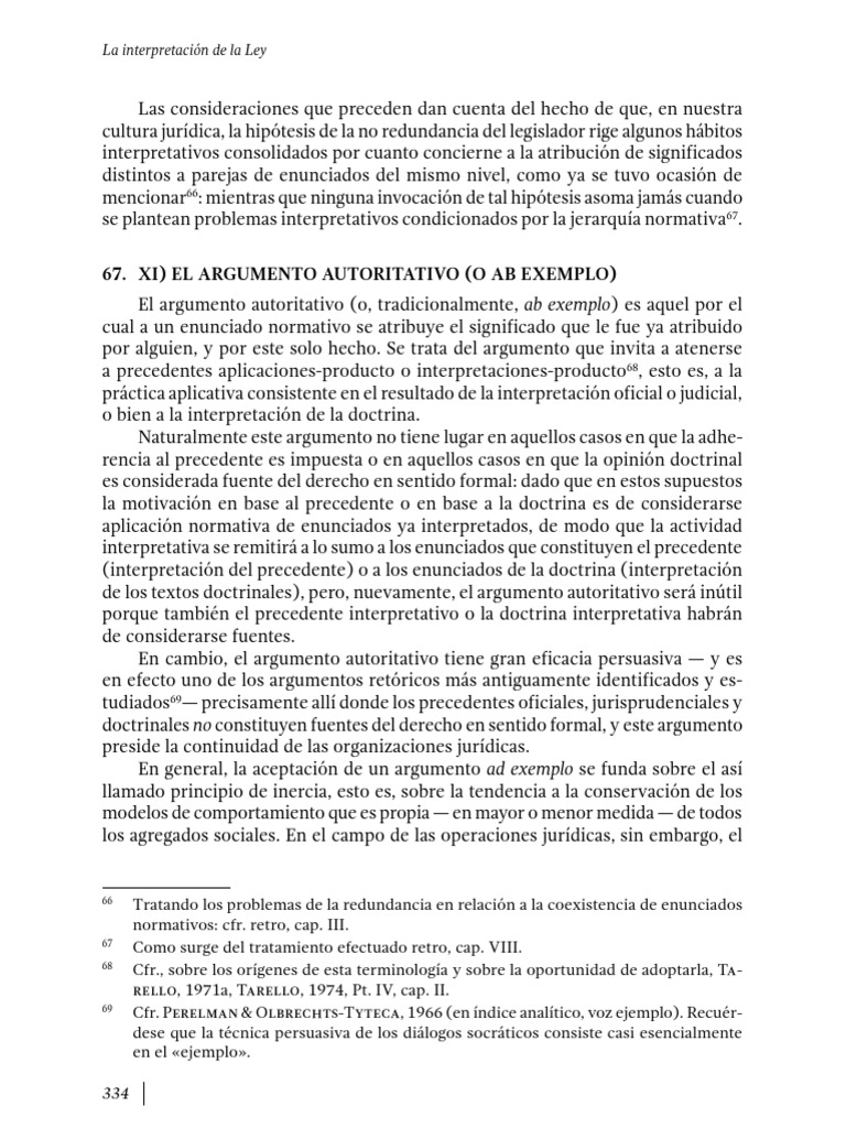 Tarello Argumento Autoritativo | PDF | Precedente | Caso de ley