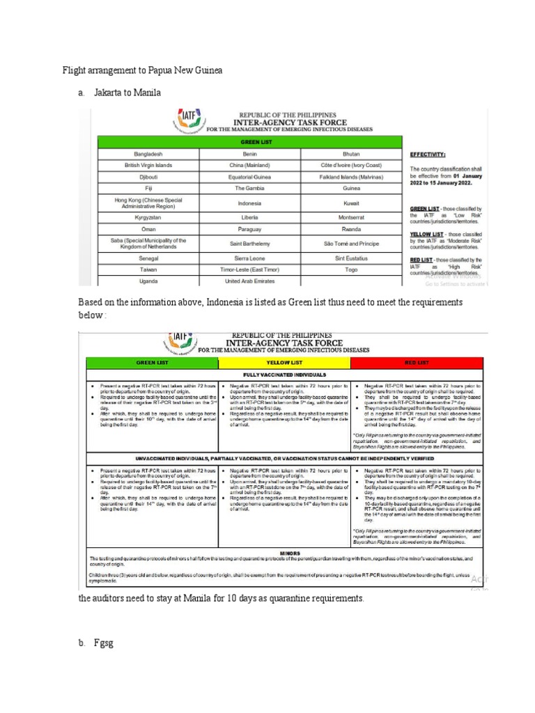 Flight Arrangement To Papua New Guinea | PDF | Business | Science ...