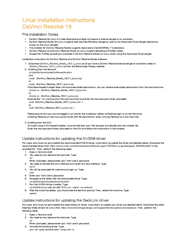 Linux Installation Instructions | PDF