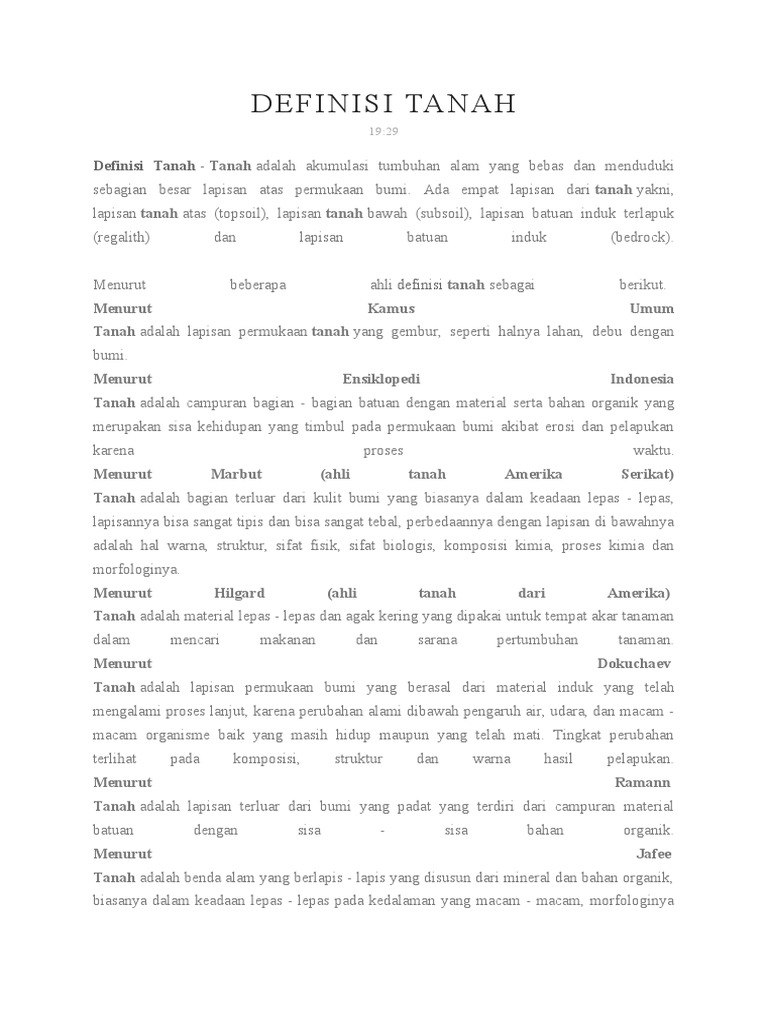 Definisi dan Fungsi Tanah | PDF