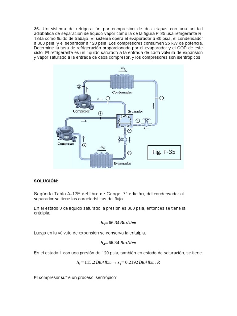 Refrigeración por compresión: análisis COP | PDF | Refrigeración ...