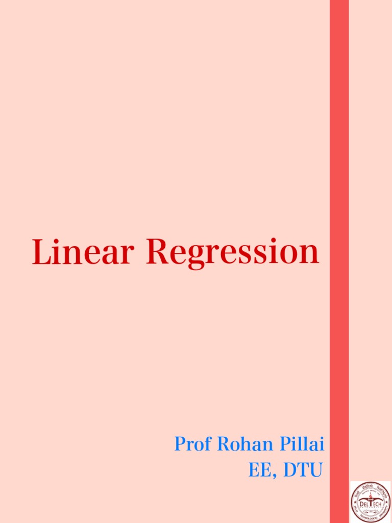 Lec 3 Linear Regression Descargar Gratis Pdf Regression Analysis Linear Regression