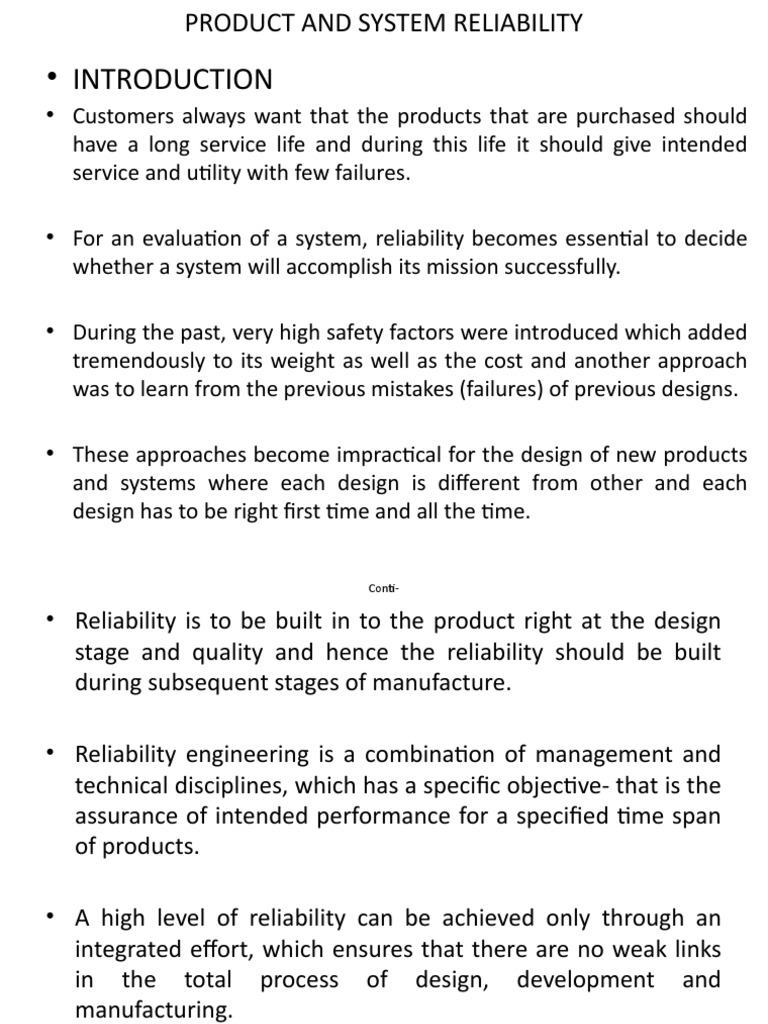Product and System Reliability | PDF | Reliability Engineering | System