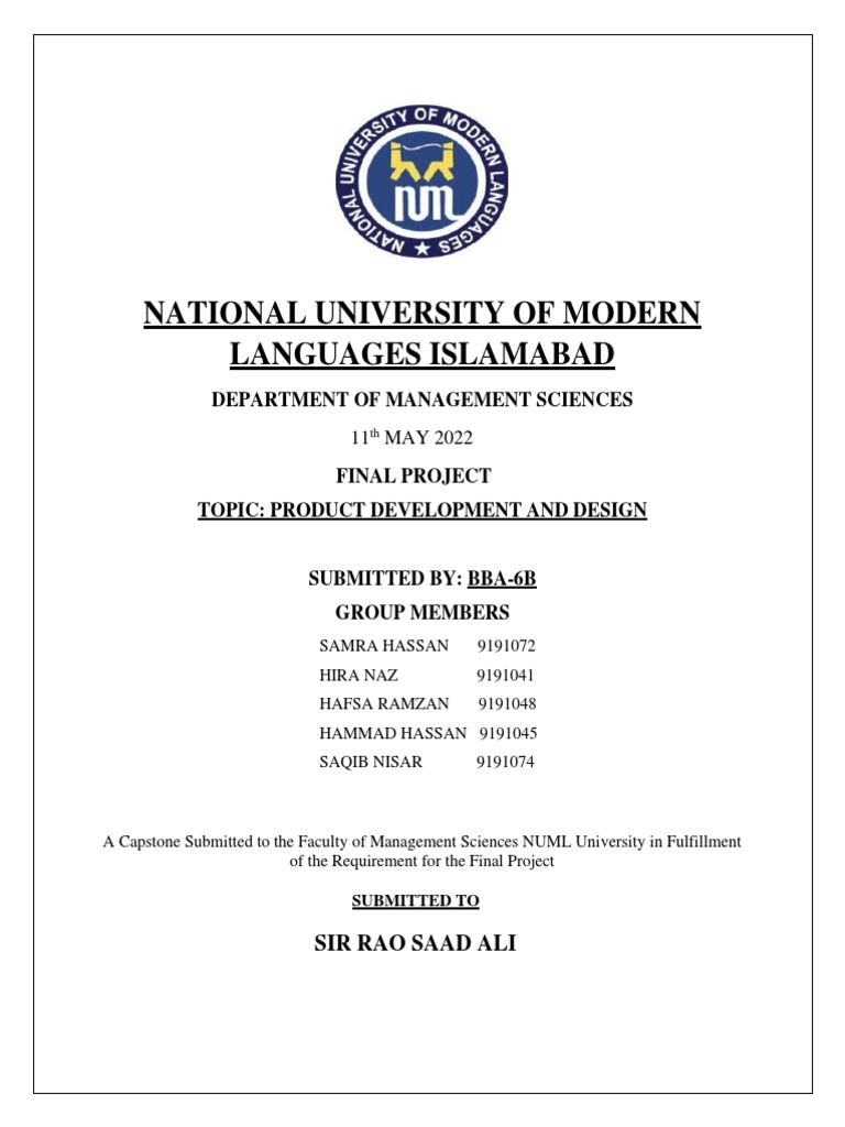 Samra Hassan Group BBA-6B Final Project POM | PDF | Computer Aided Design | Marketing