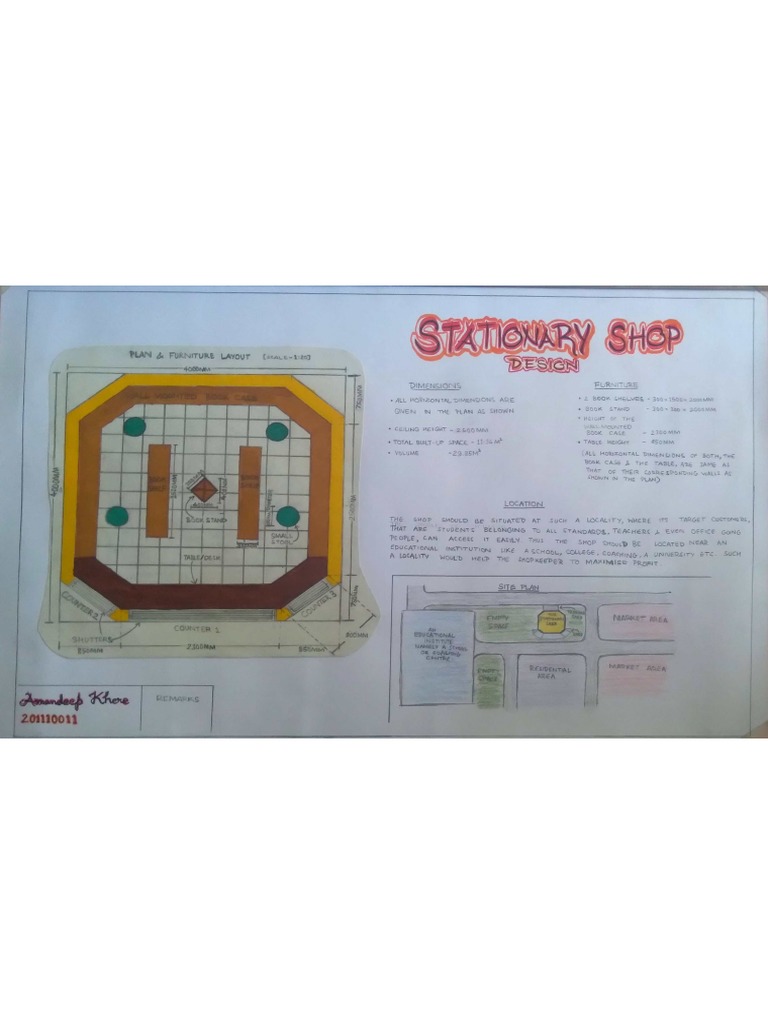 Sem 1 Stationary Shop Design | PDF