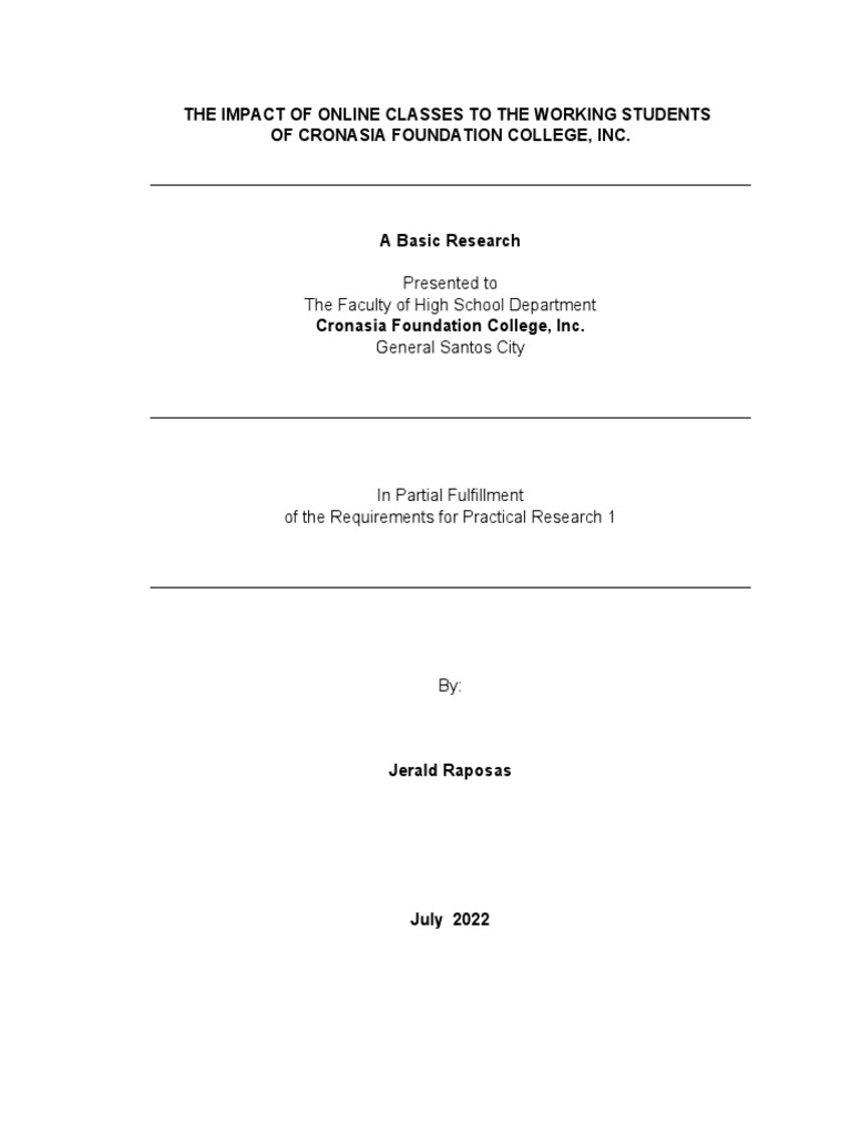 Online Classes: Working Students' Challenges | PDF | Educational ...