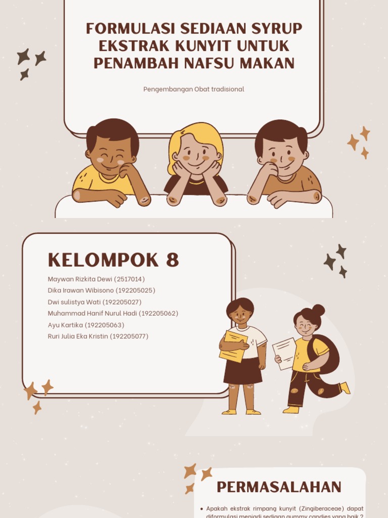 Formulasi Pembuatan Sediaan Sirup Penambah Nafsu Makan - Kel 8 | PDF