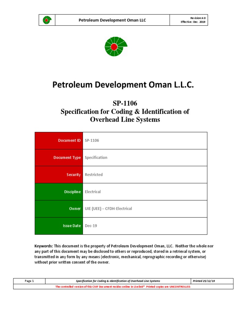 SP 1106 | PDF | Electric Power Distribution | Specification (Technical ...