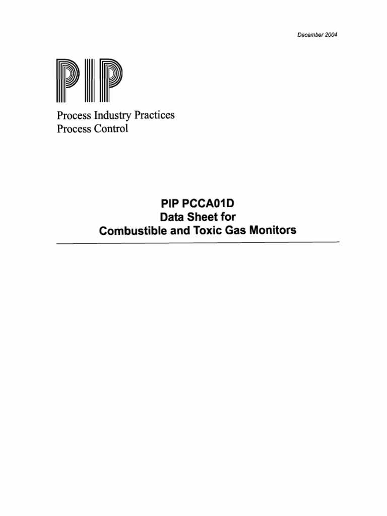 PIP PCCA01D-2004 Data Sheet For Combustible and Toxic Gas Monitors ...