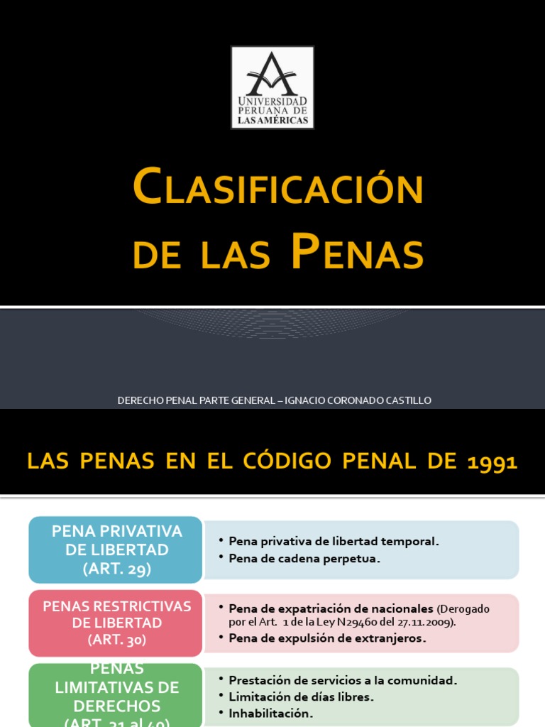13 Clasificación de Las Penas | PDF | Castigos | Derecho penal