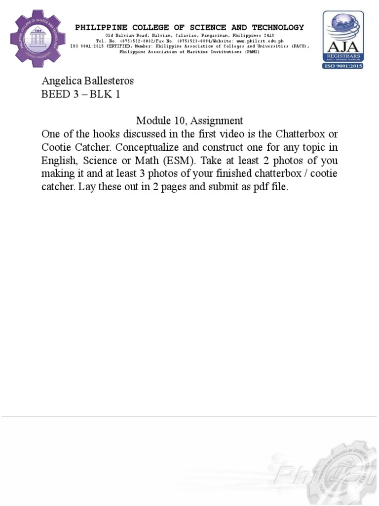 Ballesteros, Angelica A. - Assignment No. 10, THE TEACHER AND THE SCHOOL CURRICULUM | PDF