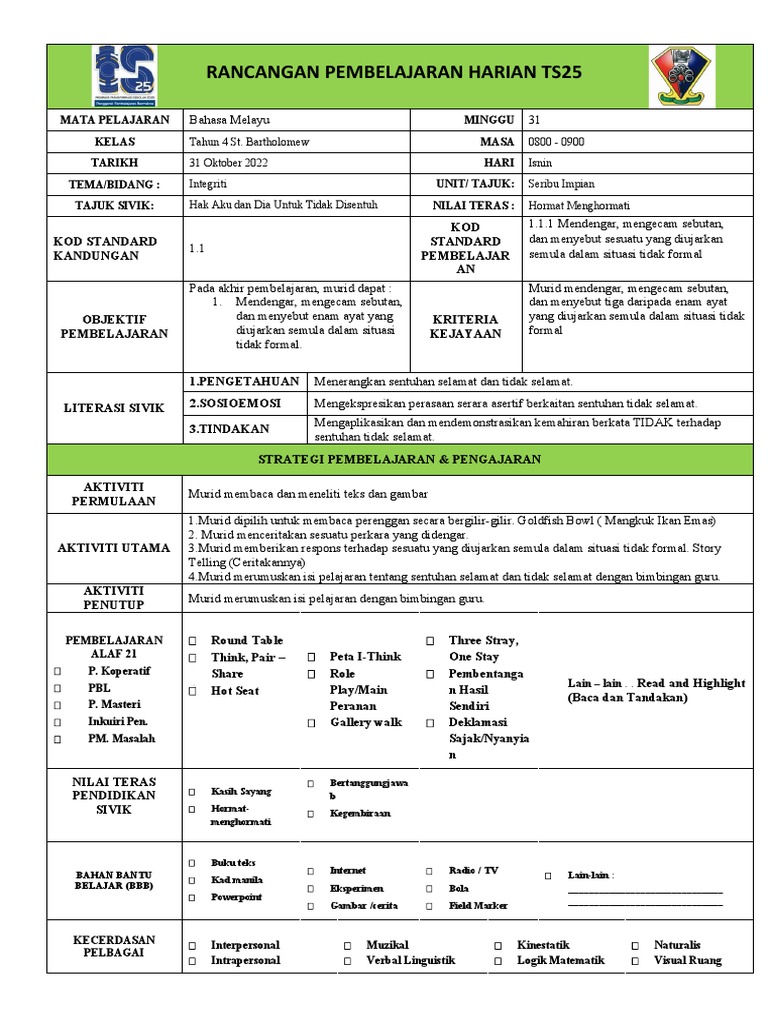 RPH SIVIK BM (Okt) | PDF