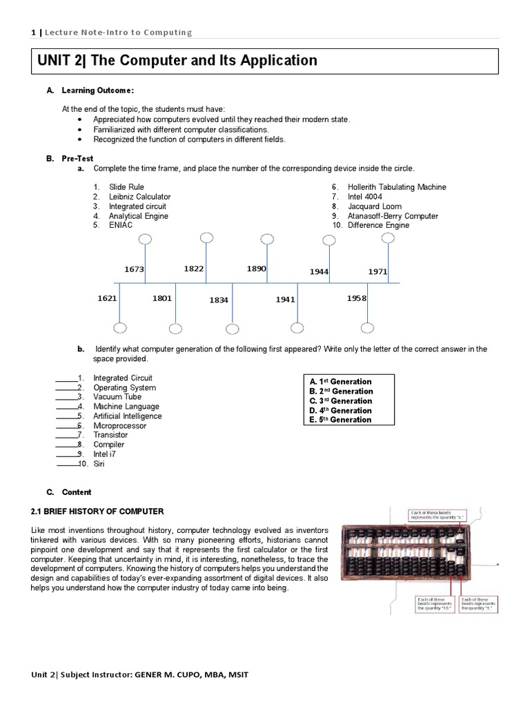 ITC111 Module 2 | PDF | Microcomputers | Microprocessor