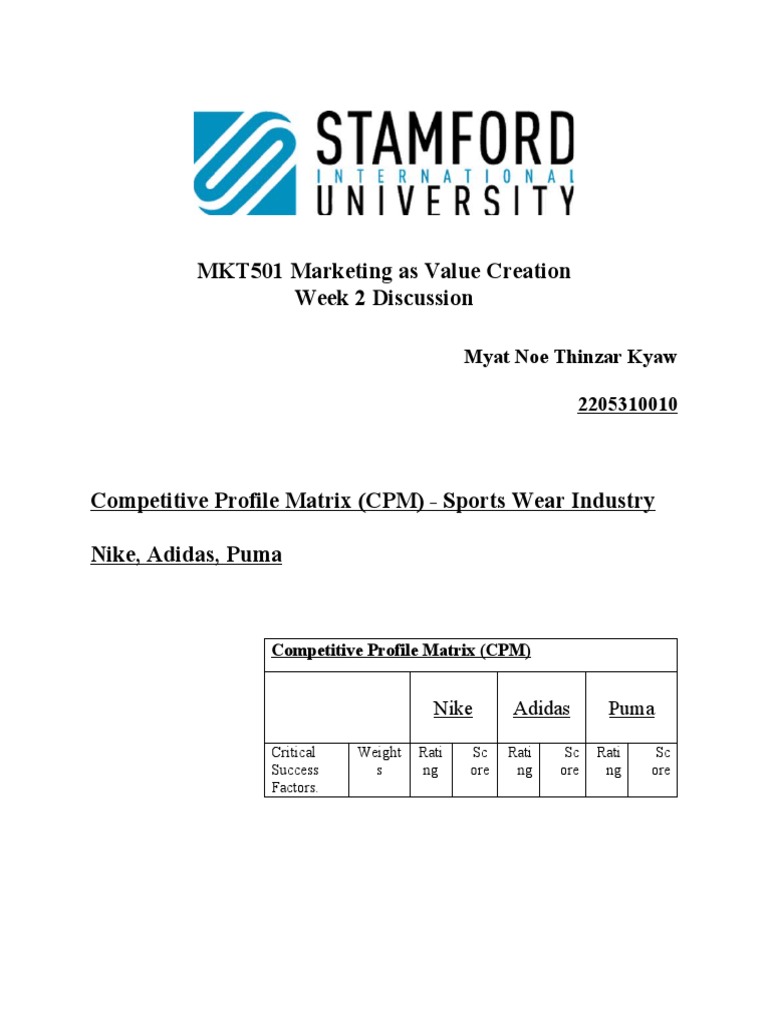 Sportswear Industry CPM Analysis | PDF | Brand | Nike