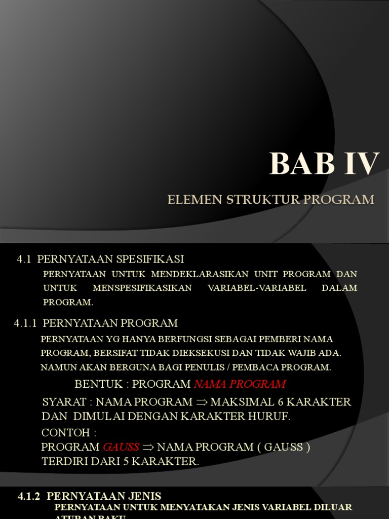 BAB 4 - Elemen Program | PDF | Teknologi & Rekayasa
