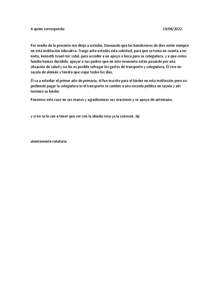 A Quien Corresponda | PDF