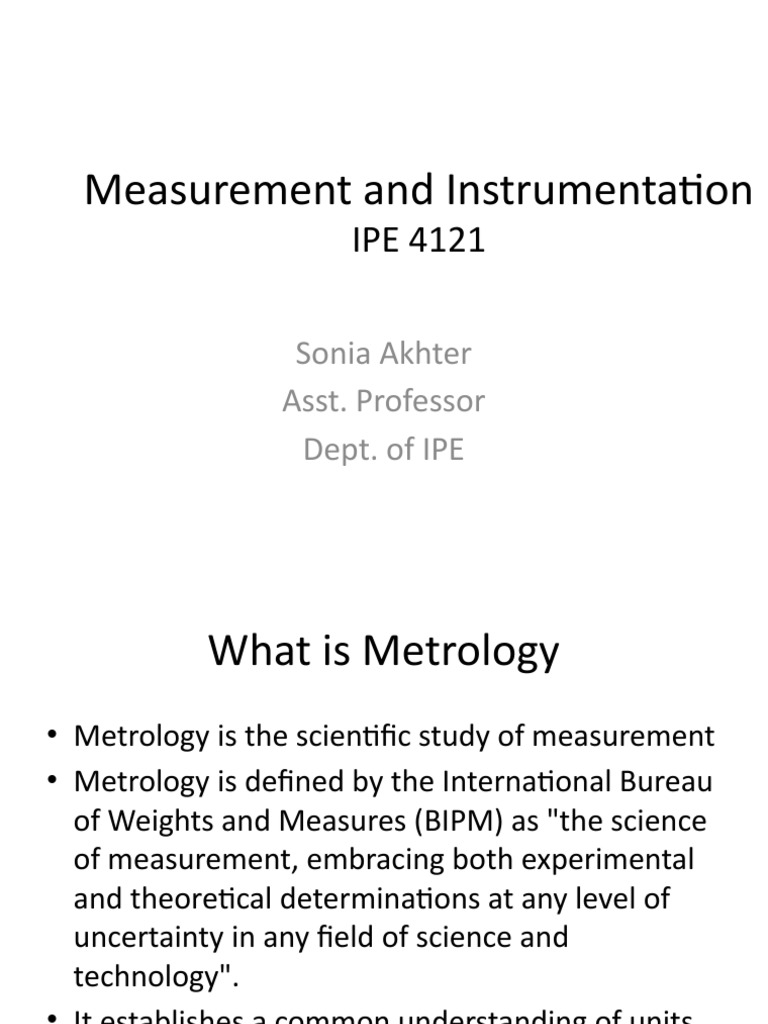 Metrology 1 | PDF | Metrology | Measurement