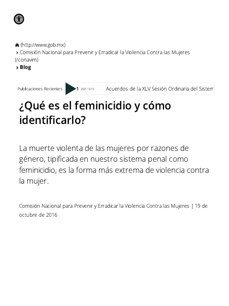 ¿qué Es El Feminicidio Y Cómo Identificarlo Comisión Nacional Para