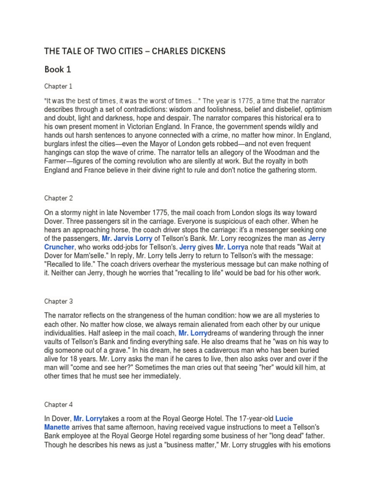 Tale of Two Cities Book 1 | PDF | A Tale Of Two Cities