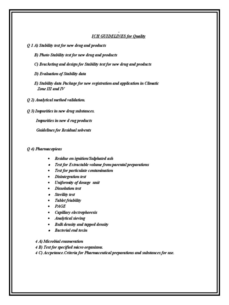 ICH GUIDELINES | PDF